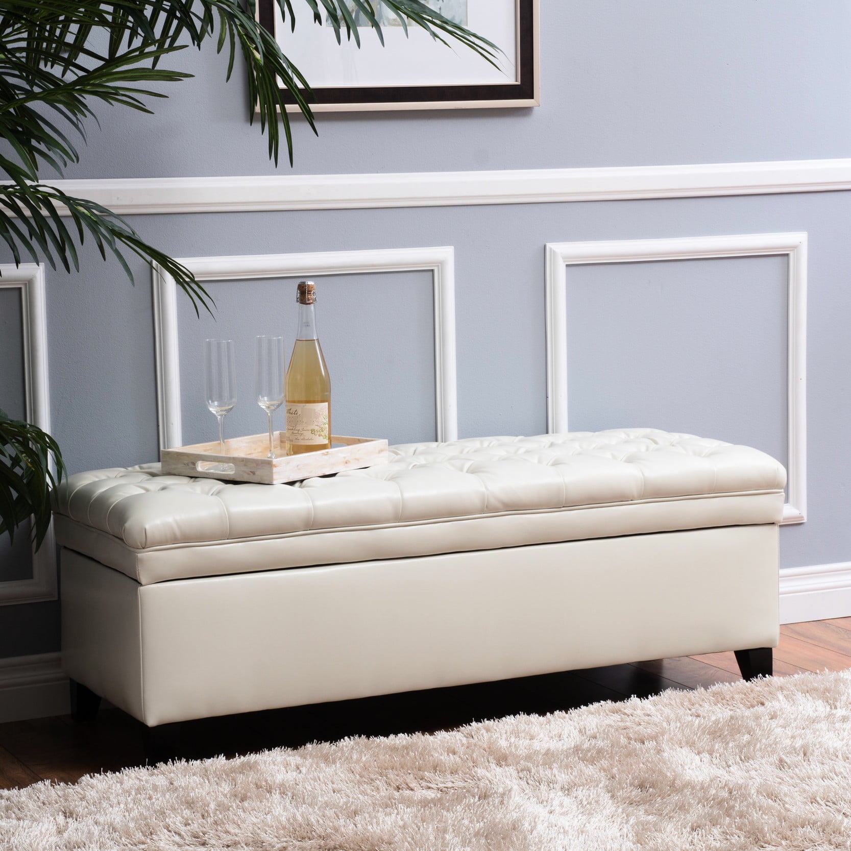 Ivory PU Storage Solution - In Home Gym, Stores Workout Gear - Walmart.com