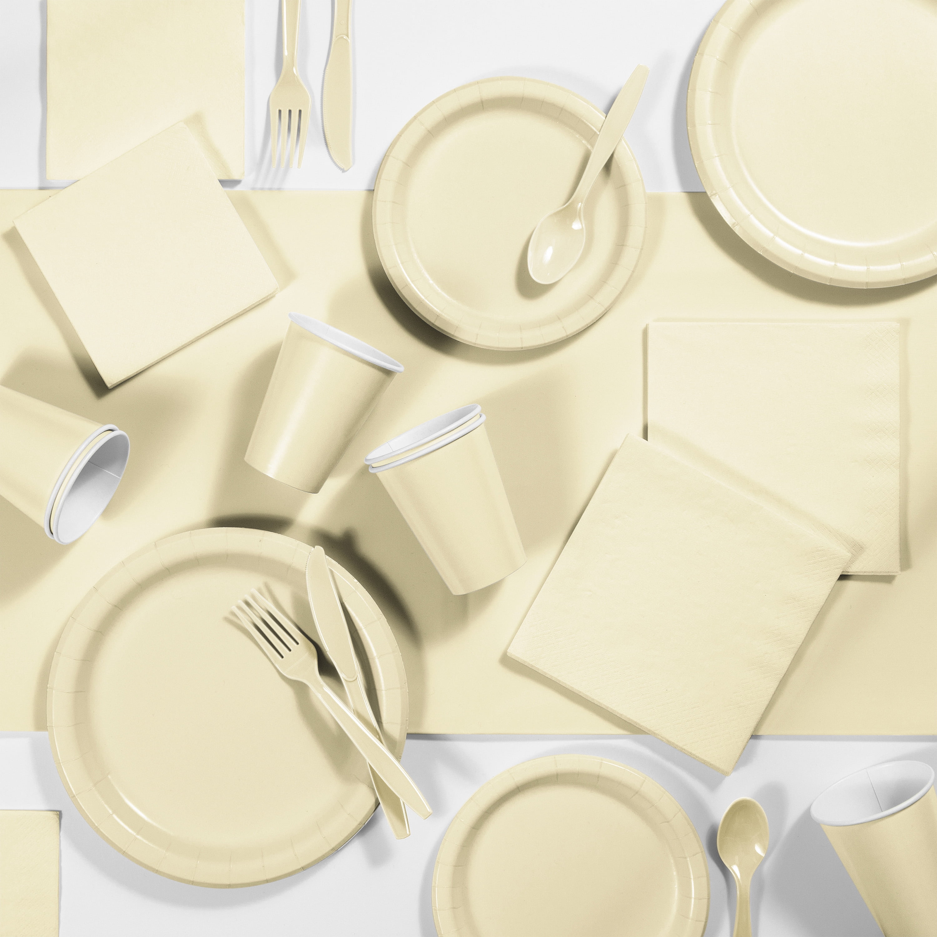 Ivory Party Supplies Kit for 24 Guests - Walmart.com
