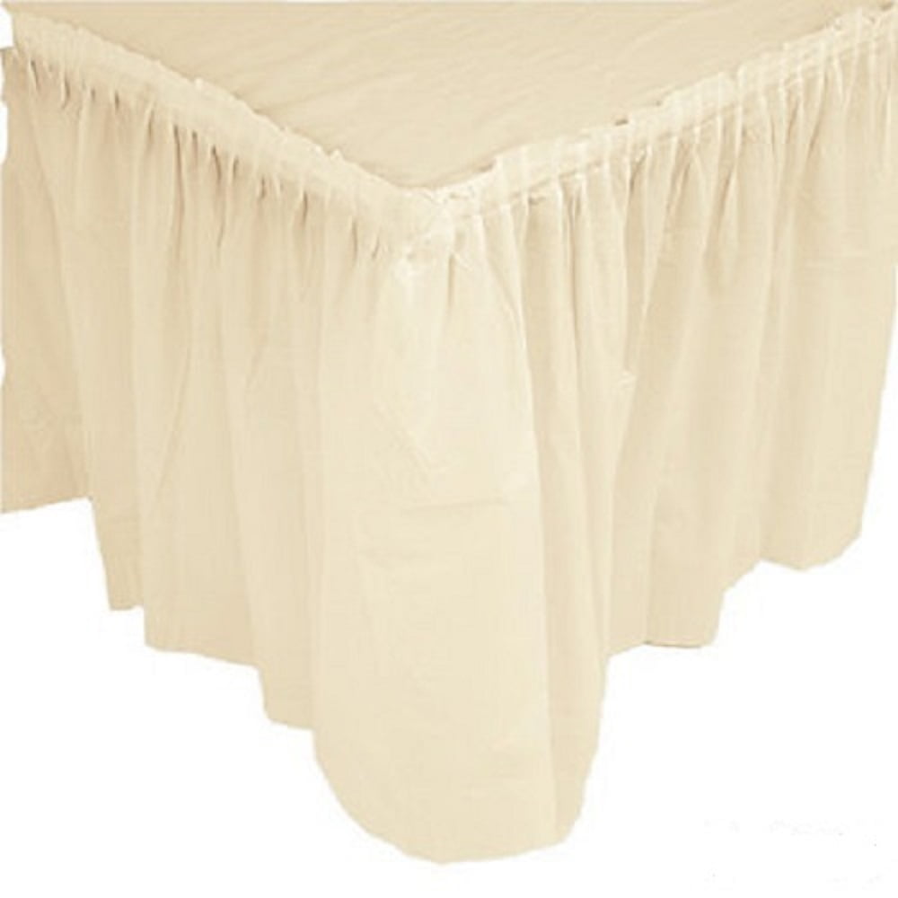 Ivory Plastic Table Skirt 29" x 14' Rectangular Party - Walmart.com