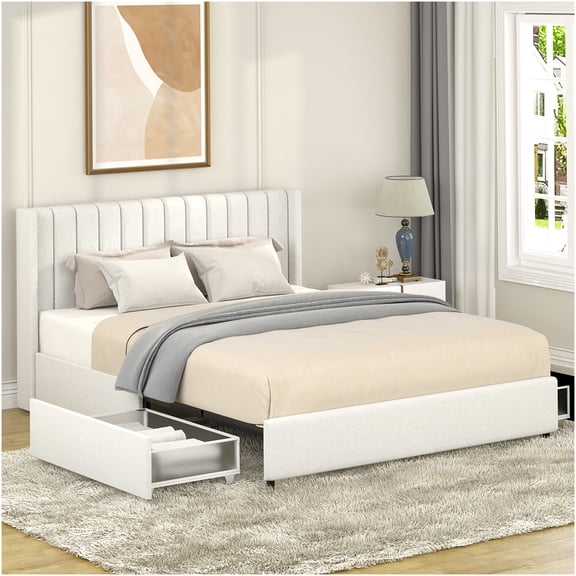 Ivory Platform Bed