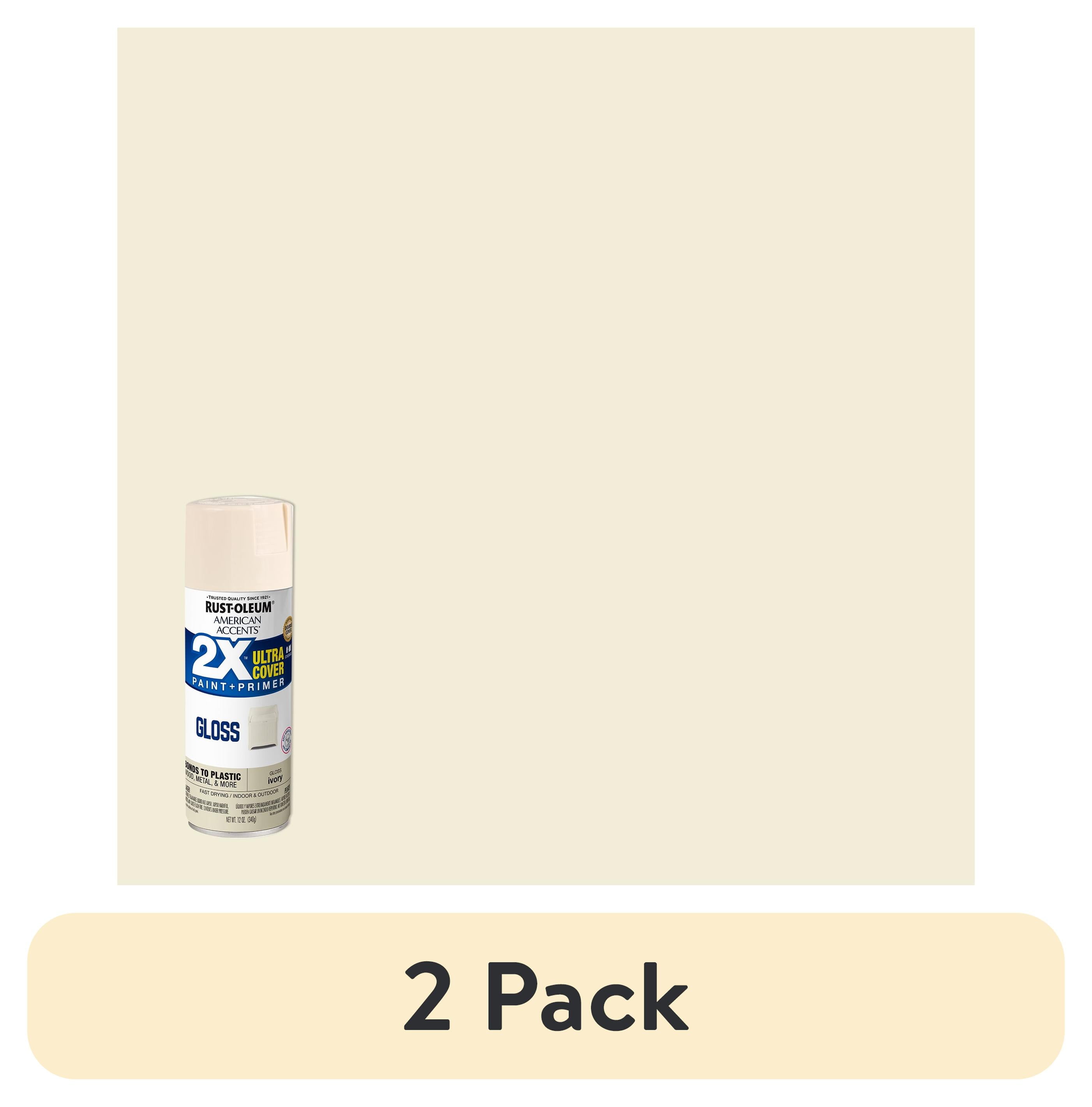 (2 pack) Ivory, Rust-Oleum American Accents 2X Ultra Cover Gloss Spray ...