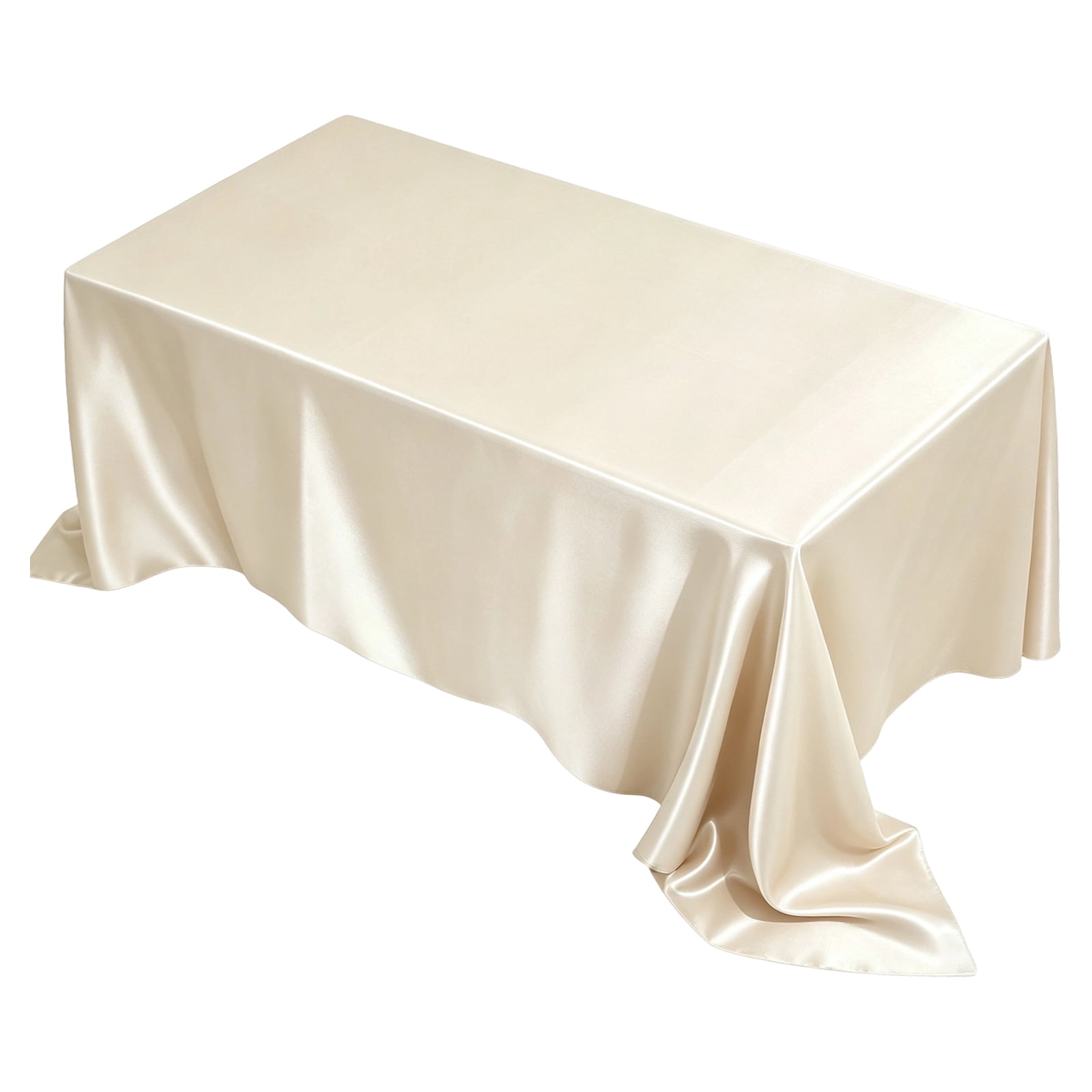 Ivory Satin Tablecloth with Durable Polyester Fabric, 57X120 Inch ...