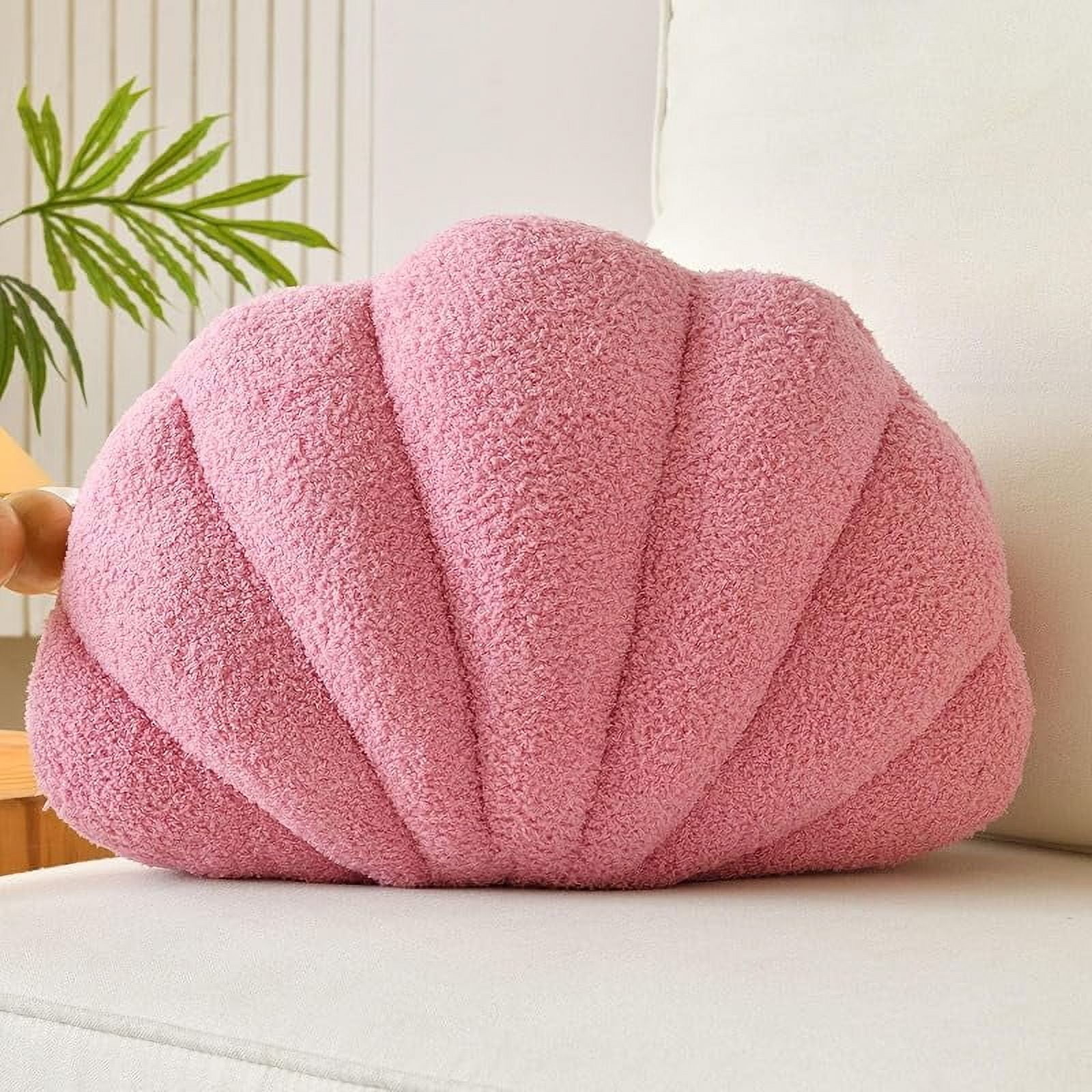 Ivory Seashell Throw Pillows, Shell Shaped Throw Pillows, 13 Inch Soft ...