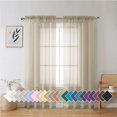 Ivory Sheer Curtains 54 Inch Long 2 Panels Set Rod Pocket Voile ...