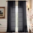 Ivory Sheer Curtains 54 Inch Long 2 Panels Set Rod Pocket Voile ...