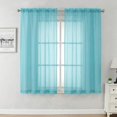 Ivory Sheer Curtains 54 Inch Long 2 Panels Set Rod Pocket Voile ...