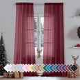 Ivory Sheer Curtains 54 Inch Long 2 Panels Set Rod Pocket Voile ...