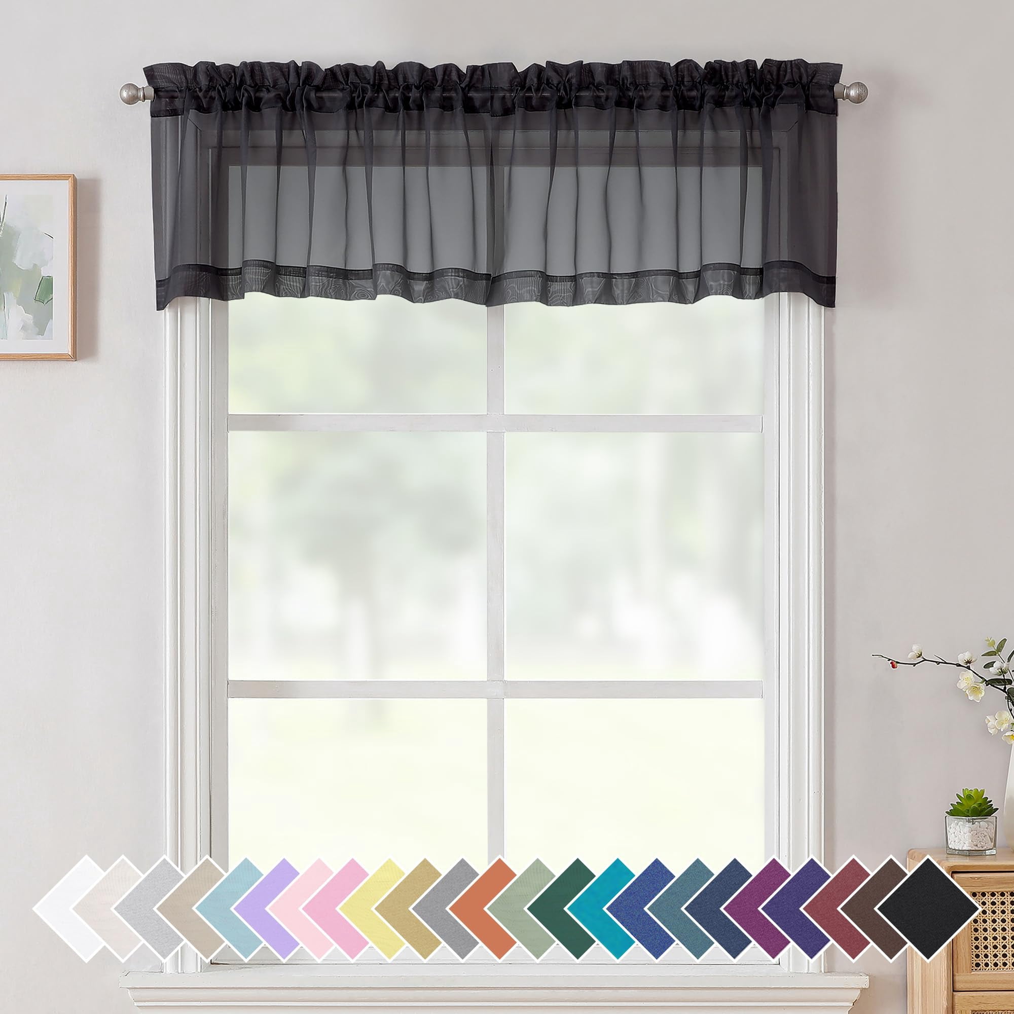 Ivory Sheer Curtains 54 Inch Long 2 Panels Set Rod Pocket Voile ...