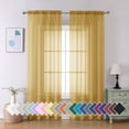 Ivory Sheer Curtains 54 Inch Long 2 Panels Set Rod Pocket Voile ...