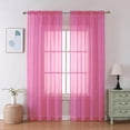 Ivory Sheer Curtains 54 Inch Long 2 Panels Set Rod Pocket Voile ...