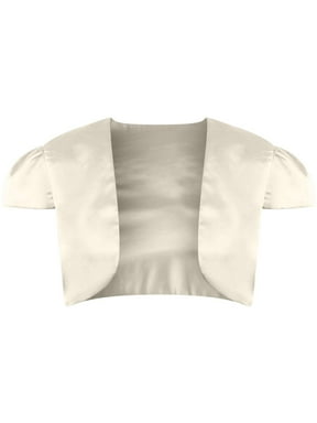 Allegra K Women's Ruched Short Sleeve Shrugs Bolero Cropped Open Front Cardigan - Walmart.com