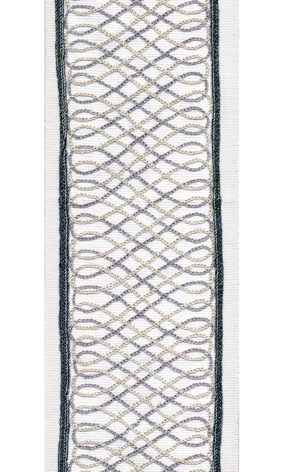 Ivory Silver 4 Inch Wide Cotton Canvas Textured Trim Tape, Interwoven ...