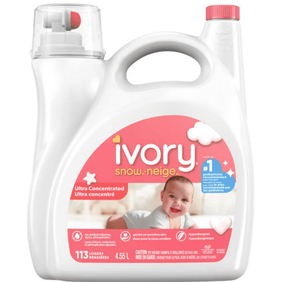 Ivory Snow Newborn Liquid Laundry Detergent, 113 Wash Loads ...