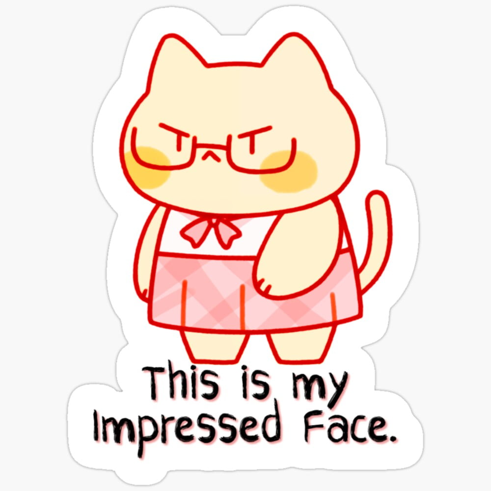 Ivory Snowpaws - This Is My Impressed Face Sticker Phone Decal Water ...