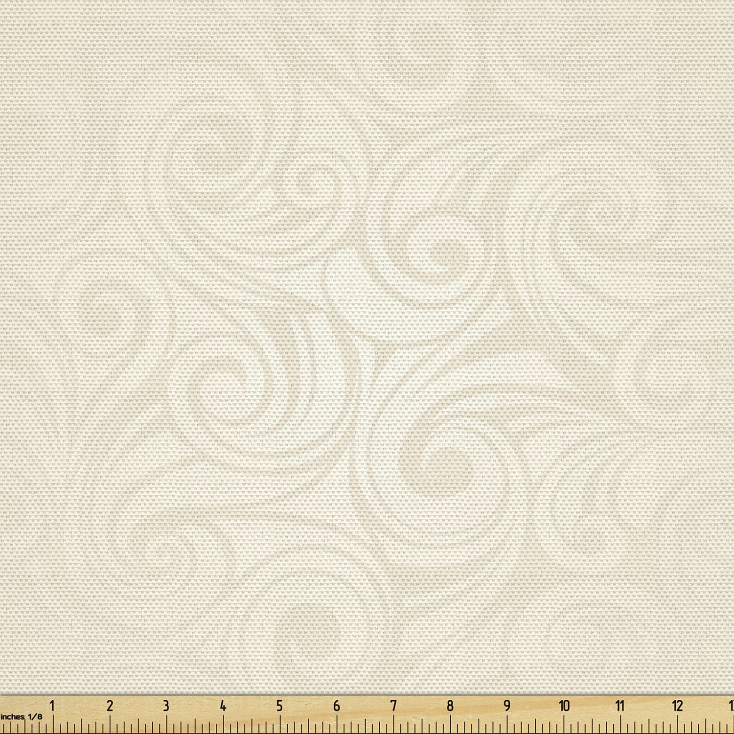 Ambesonne Ivory Fabric by the Yard Upholstery, Victorian Curved Leaves ...