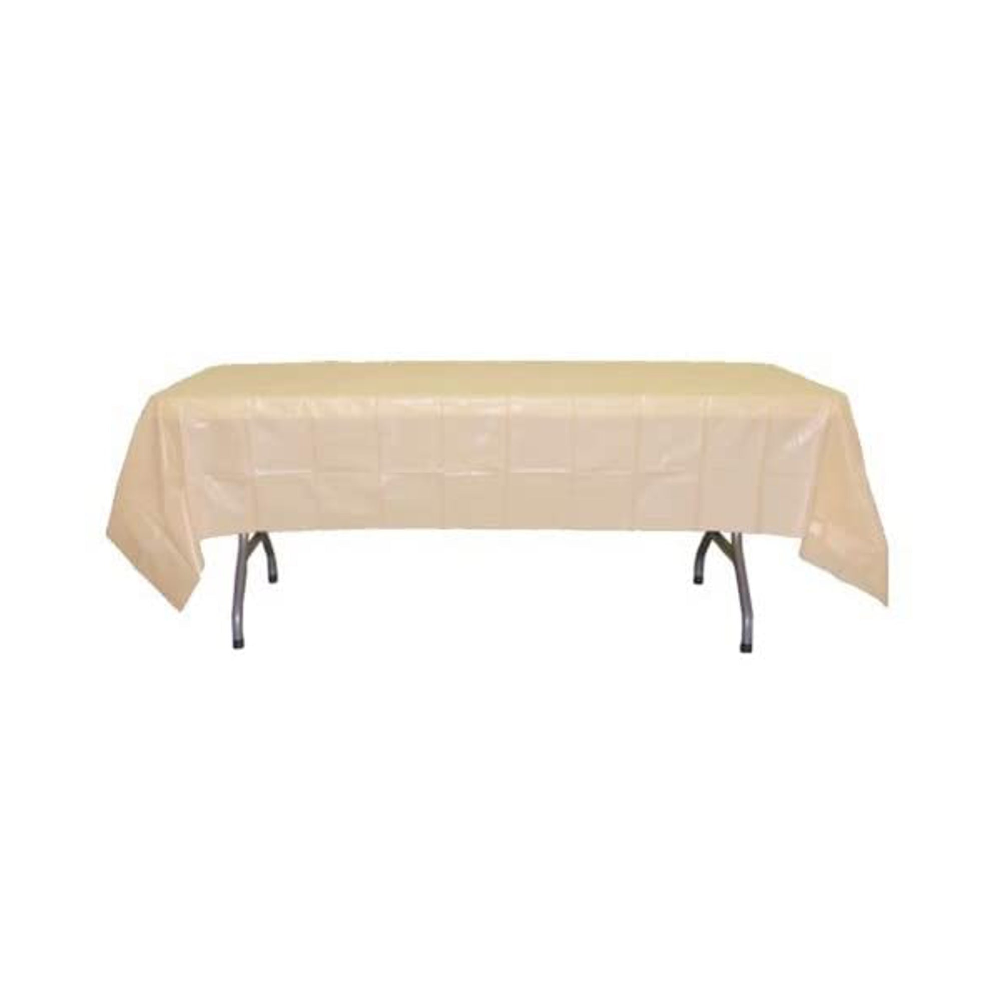 Ivory Table Cover - Plastic Disposable - 54in. x 108in. Rectangle - 1 ...