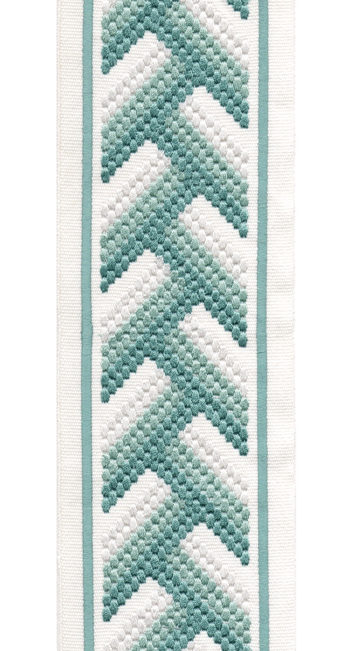 Ivory Teal 4 Inch Wide Cotton Canvas Textured Chevron Trim Tape, Flame ...