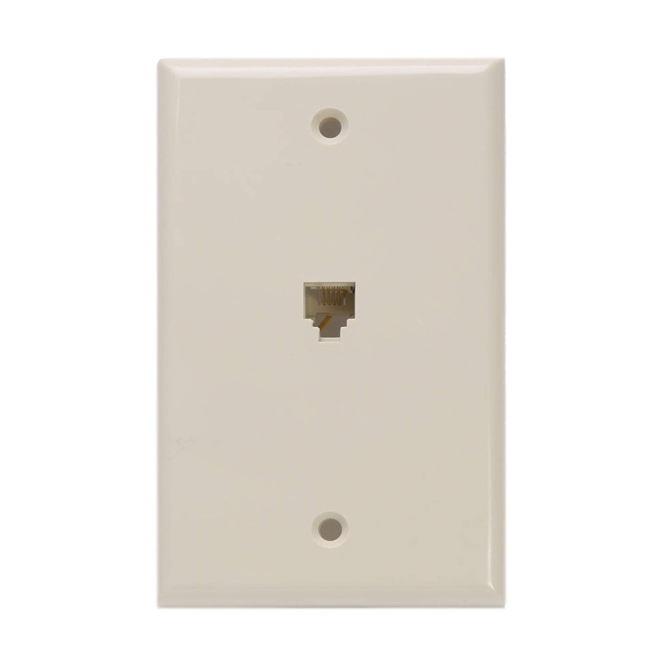 Ivory Telephone Jack Wallplate 6 Position 4 Conductor Screw Terminals ...