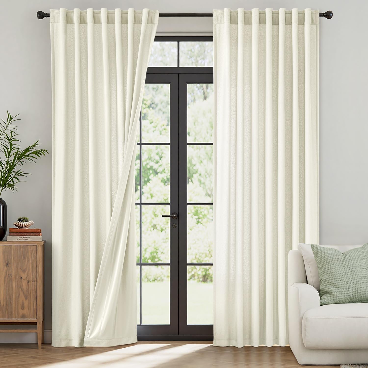 Ivory Thermal Insulated Curtains 84 Inch Long 2 Panels Set for Summer ...