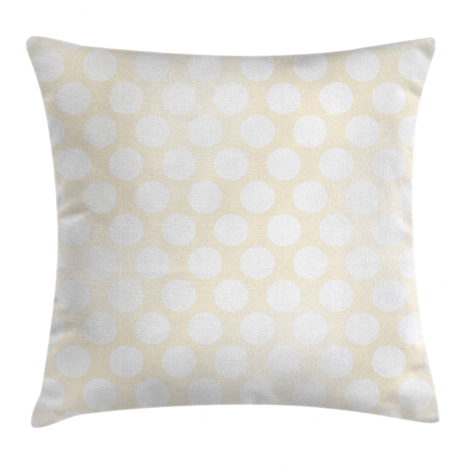 Ivory Throw Pillow Cushion Cover, Retro Large Polka Dots Pattern with ...