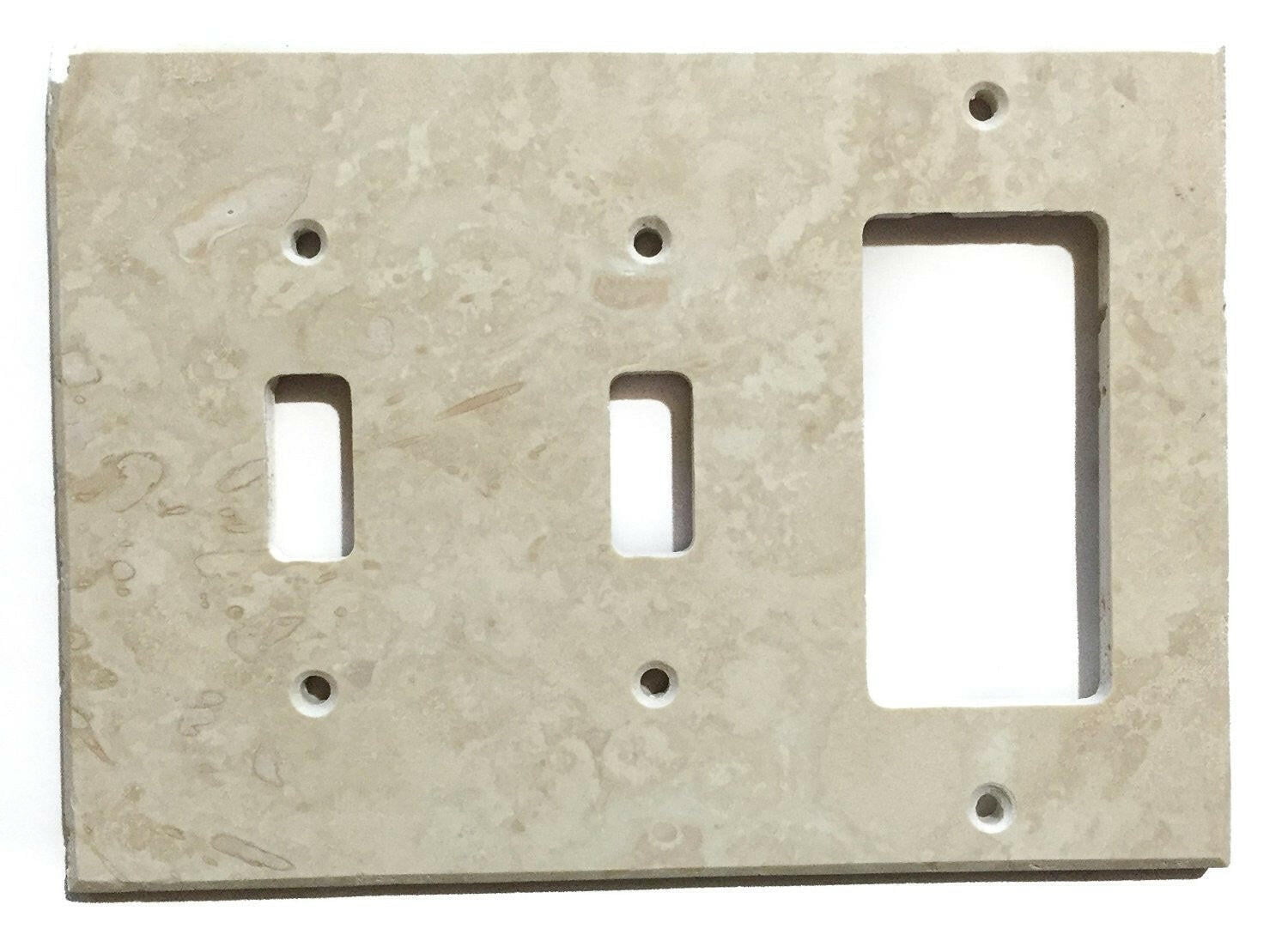 Ivory Travertine Double Toggle Rocker Switch Wall Plate / Switch Plate ...
