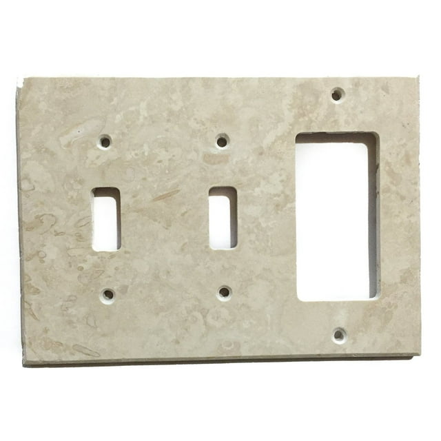 Ivory Travertine Double Toggle Rocker Switch Wall Plate / Switch Plate ...