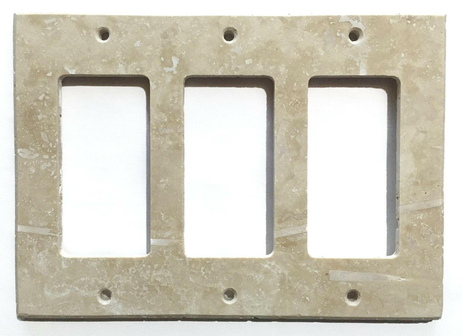 Ivory Travertine Triple Rocker Switch Wall Plate / Switch Plate / Cover ...