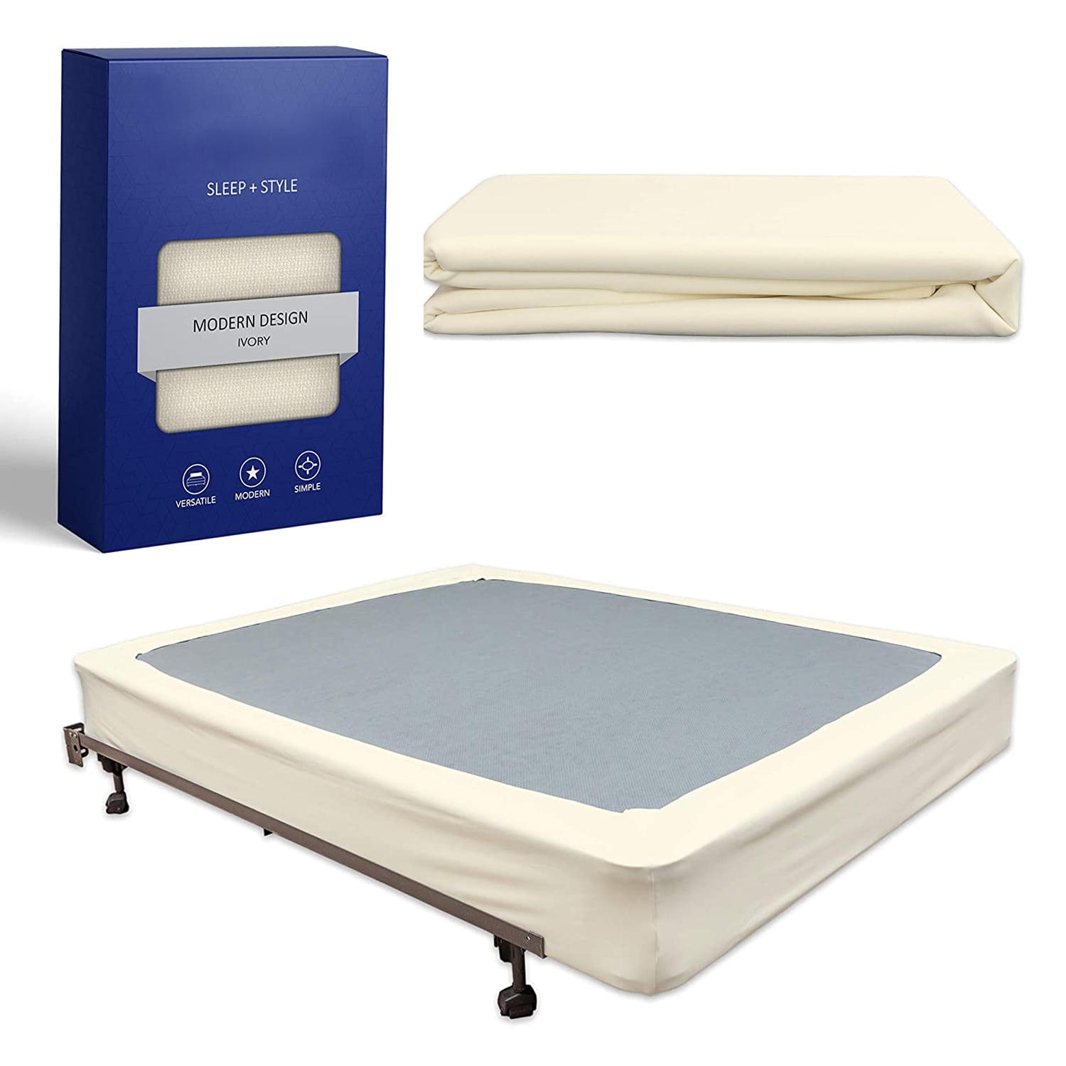 Ivory Twin - The Original Box Spring Cover, Bed Skirt Alternative, Box ...