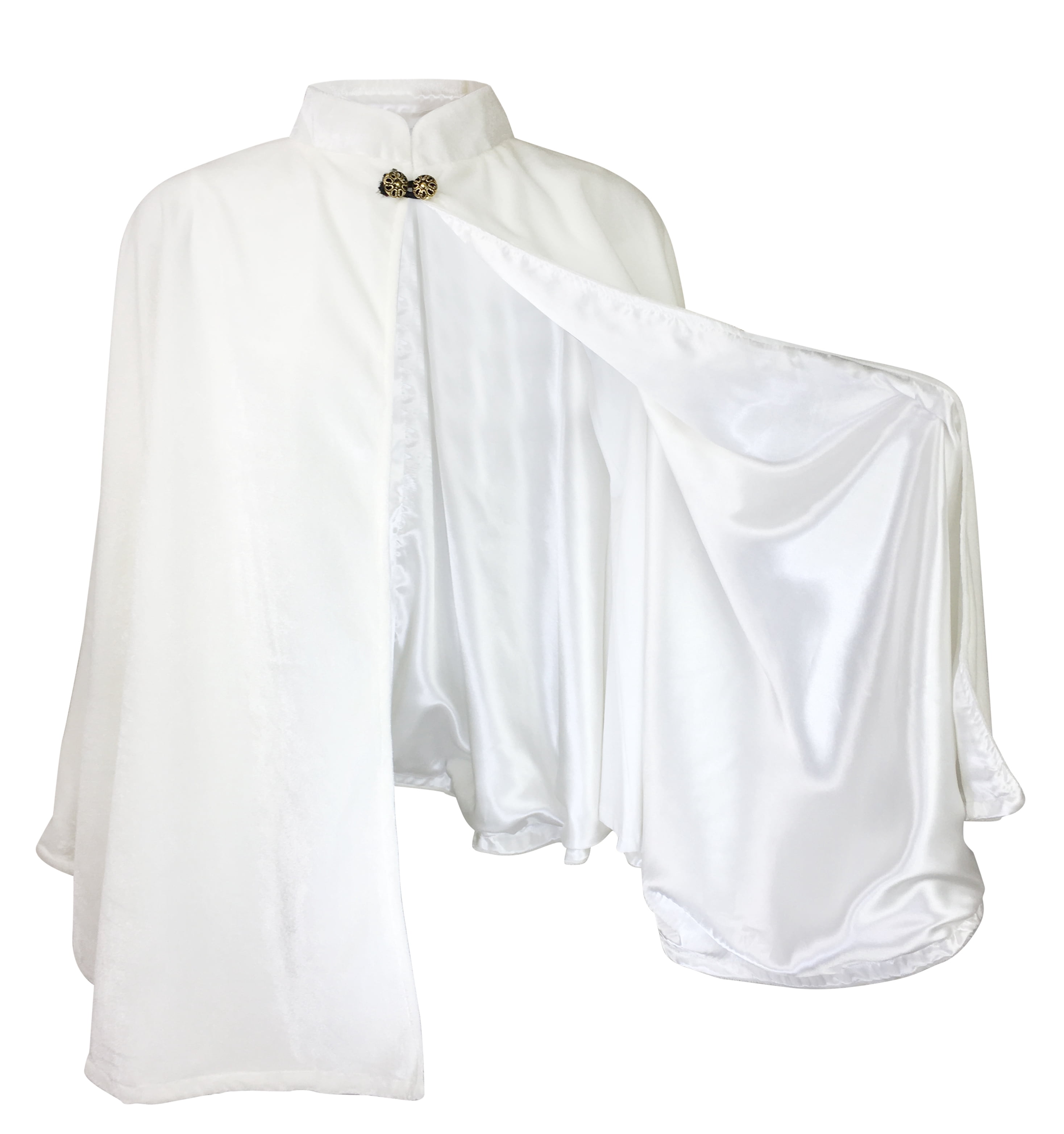 Ivory Velvet Cape Capelet Lined in IVORY satin Vampire Cloak, Costume ...