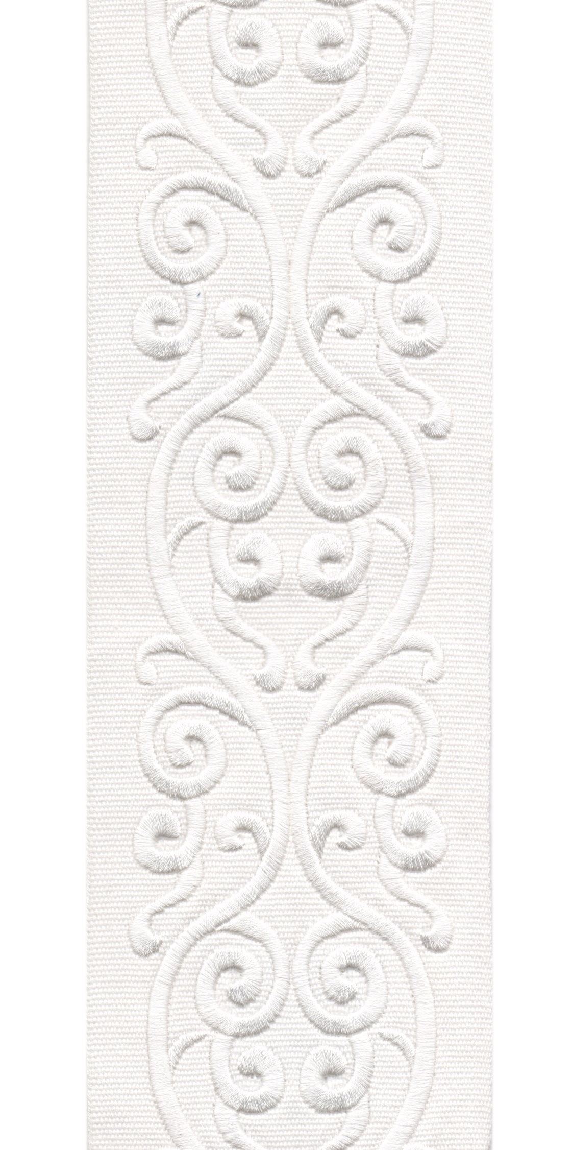 Ivory White 4 Inch Wide Cotton Canvas Scroll Trim Tape, Embroidered ...