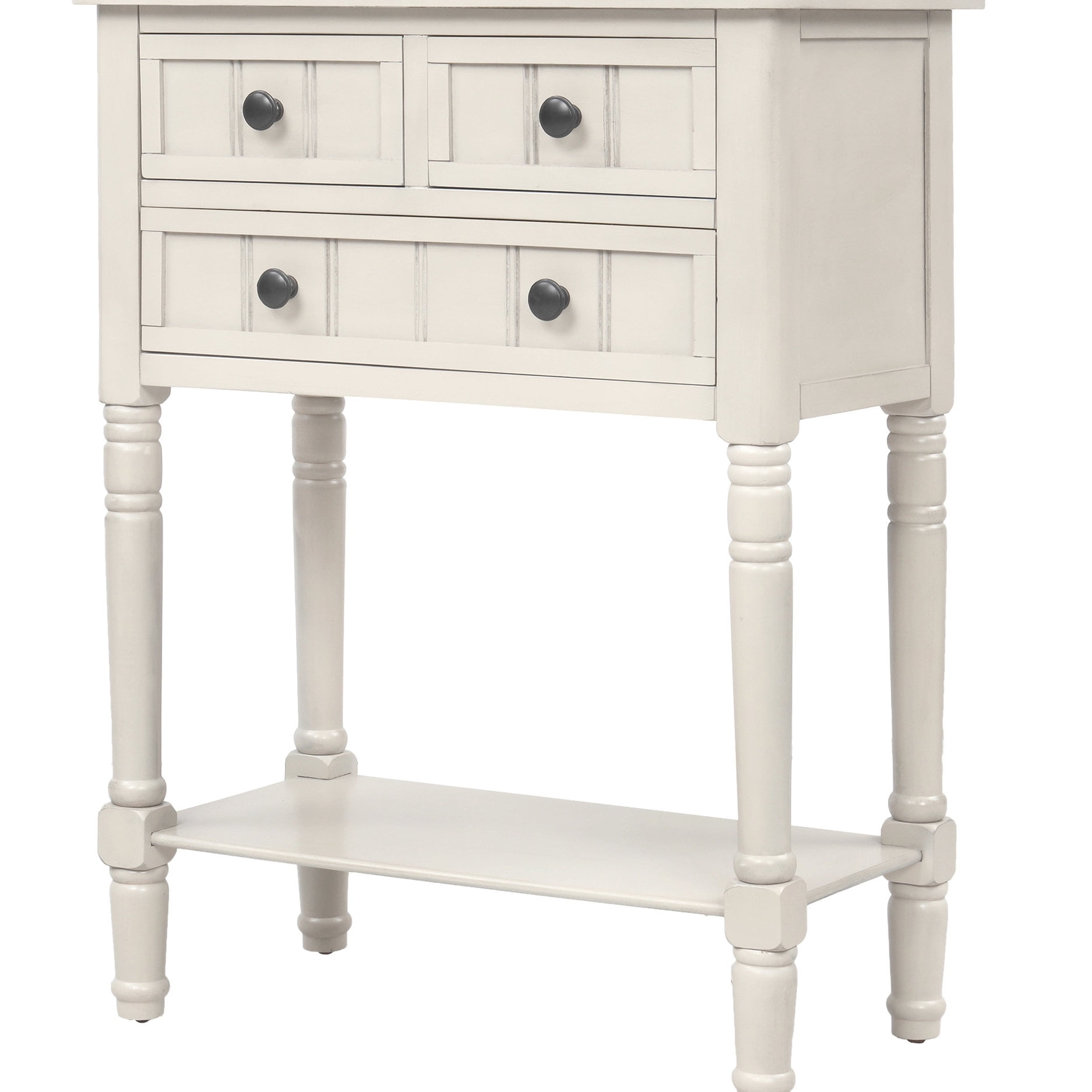 Ivory White Accent Table+Stable Frame & Shelf"-"Any Room Use+Enhance ...