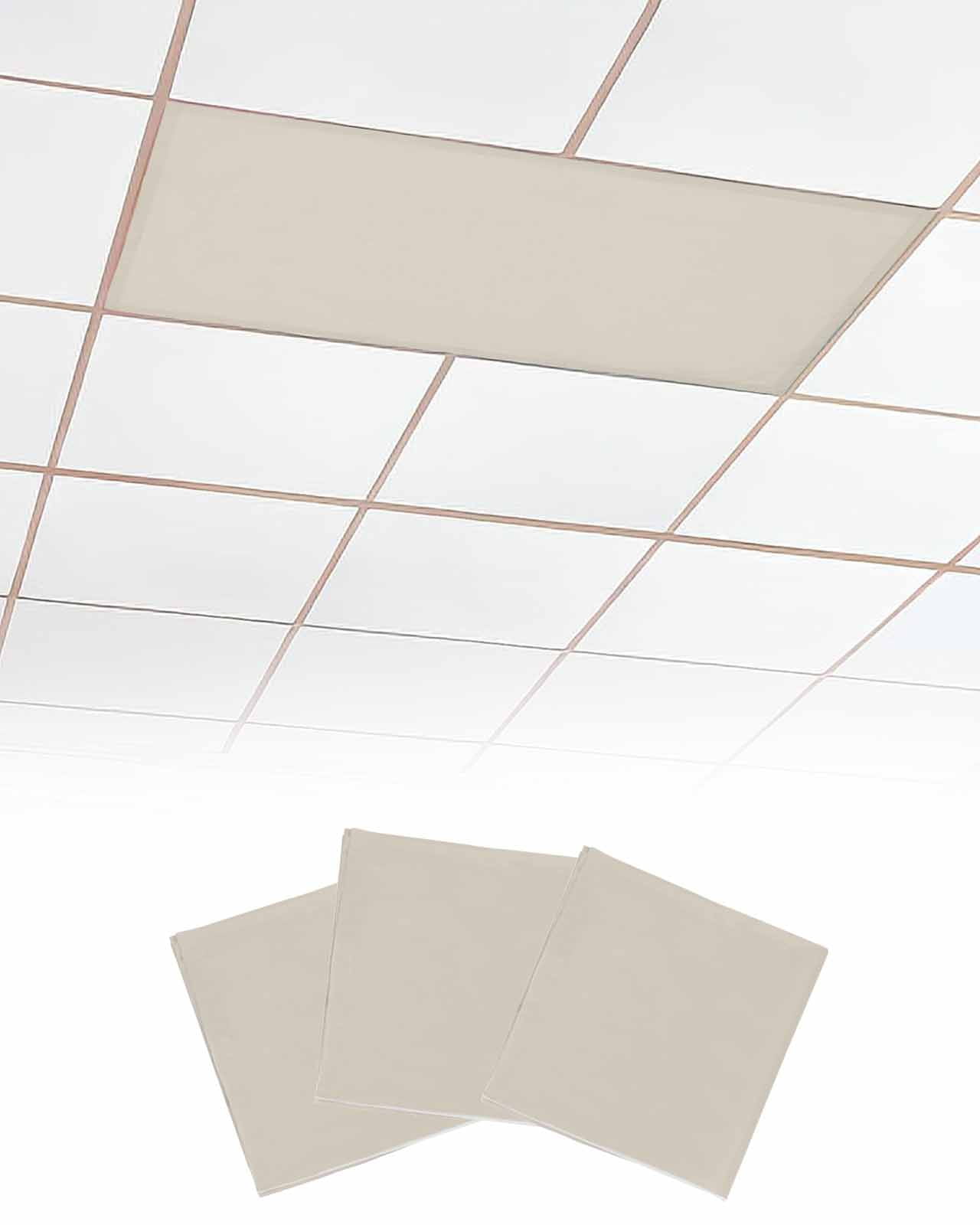 Ivory White Fluorescent Light Covers for Ceiling Lights 4x2 feet, 3 ...