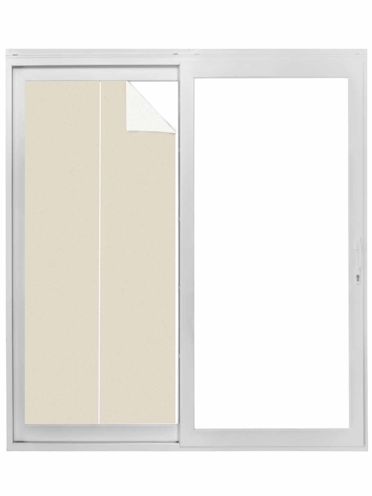 Ivory White Window Privacy Film, Modern Pure Ivory White Static Cling ...