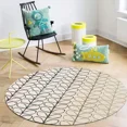 Ivory area rug 5x5, 6x6, Hand tufted carpet 7x7, 8x8, Round shape ...