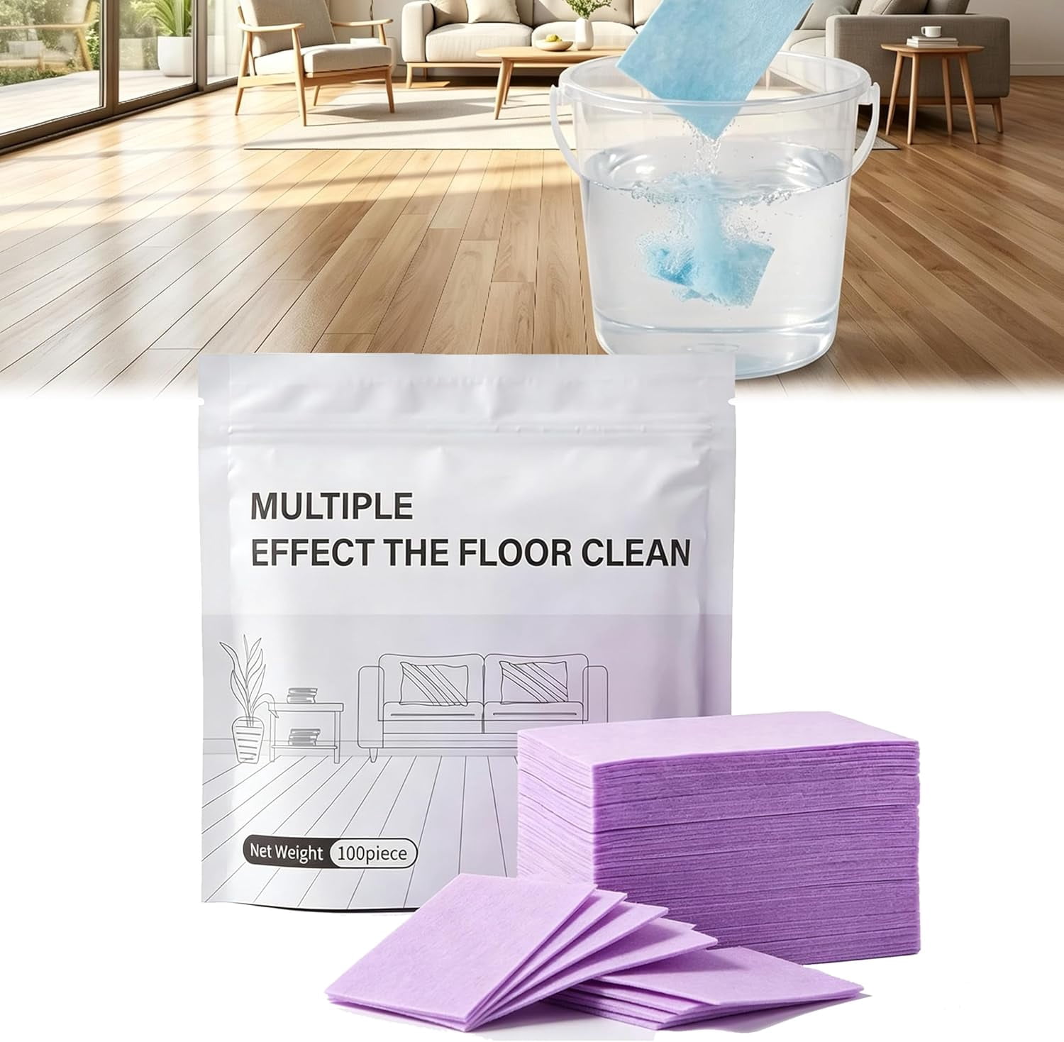 Ivovex Floor Cleaning Sheets, Water Soluble Floor Cleaning Sheets Multi ...
