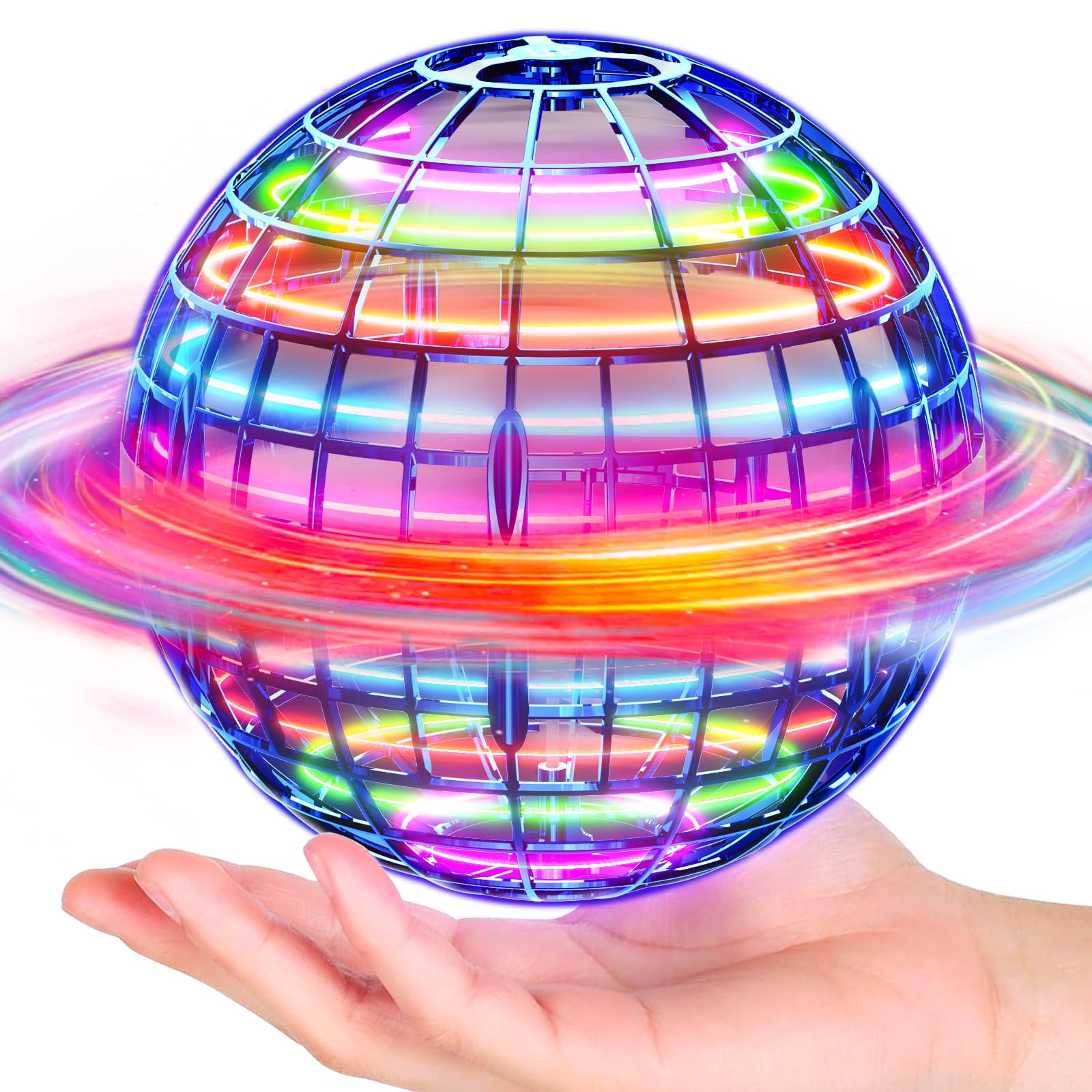 Ivtivfu Flying Orb Ball DHF10 (Blue, 2024 Upgraded) with Dazzling Lights, Magic Hover Spinner ...