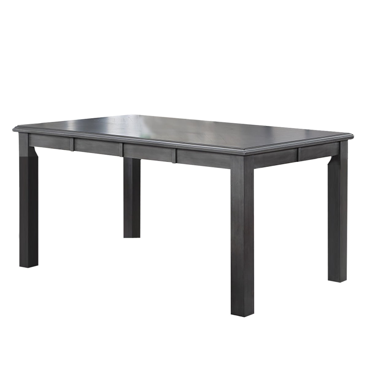 Ivy 60 Inch Modern Rectangular Dining Table Rubberwood Molded Trim Gray ...