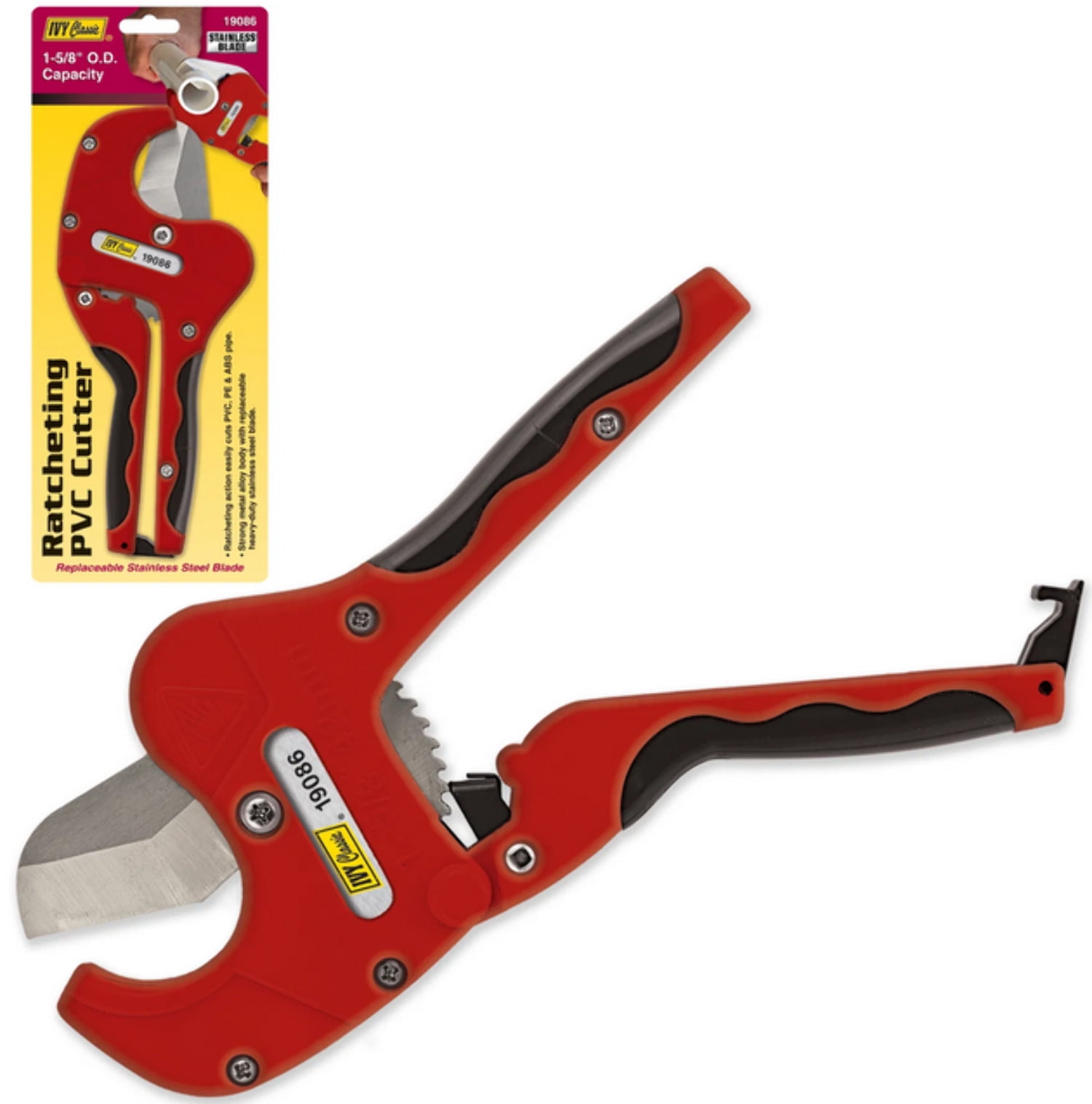 Ivy Classic 1-5/8" Ratcheting PVC Pipe Cutter – Heavy-Duty Aluminum ...
