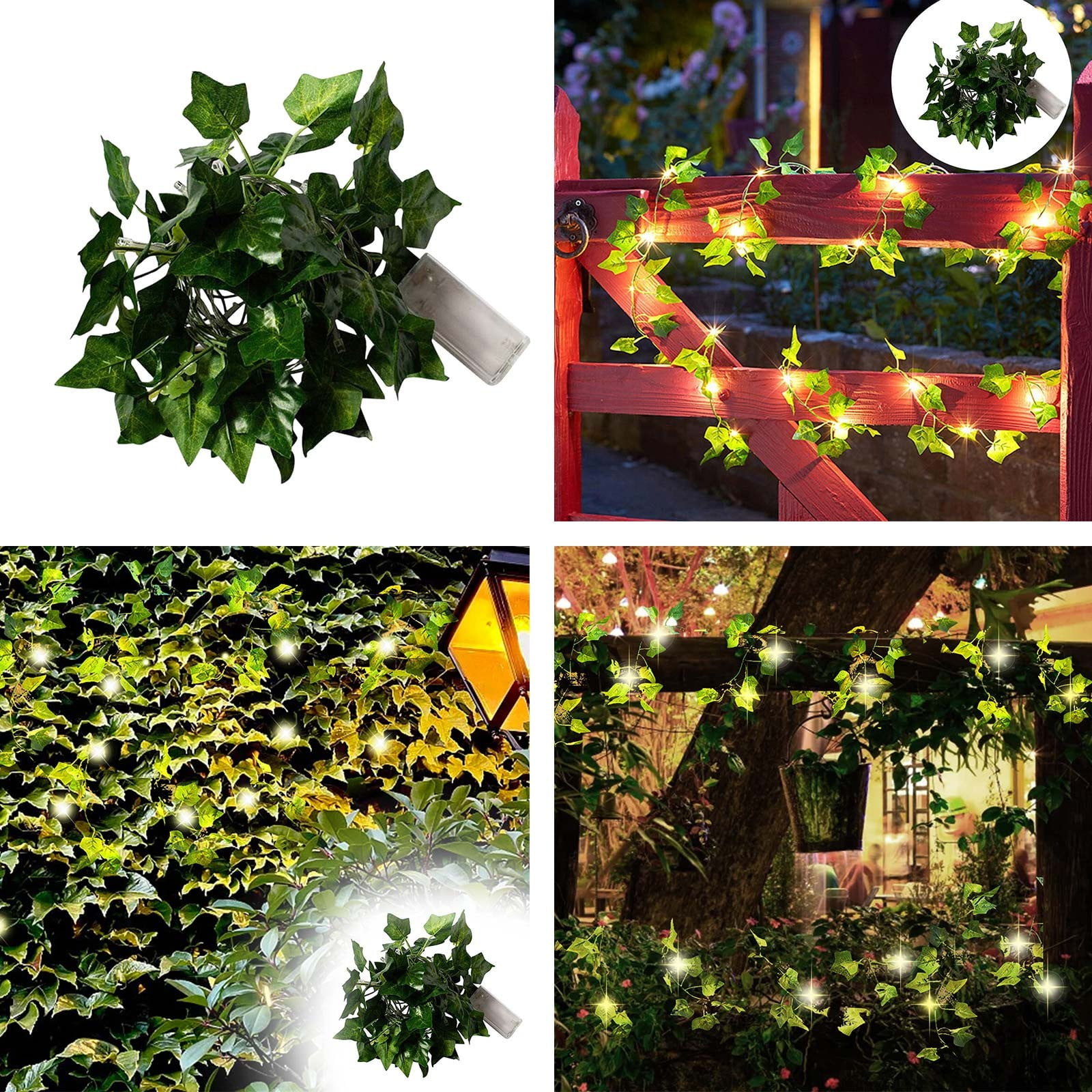 Ivy Vines 16.4 feet / 5 long with 50 LED light beads, Leaves Wall Decor ...