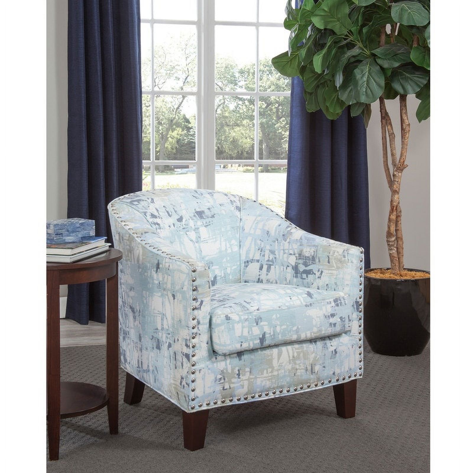 Ivy Giles Accent Chair with Nailhead Trim Mysterious Slate Wood, Foam ...