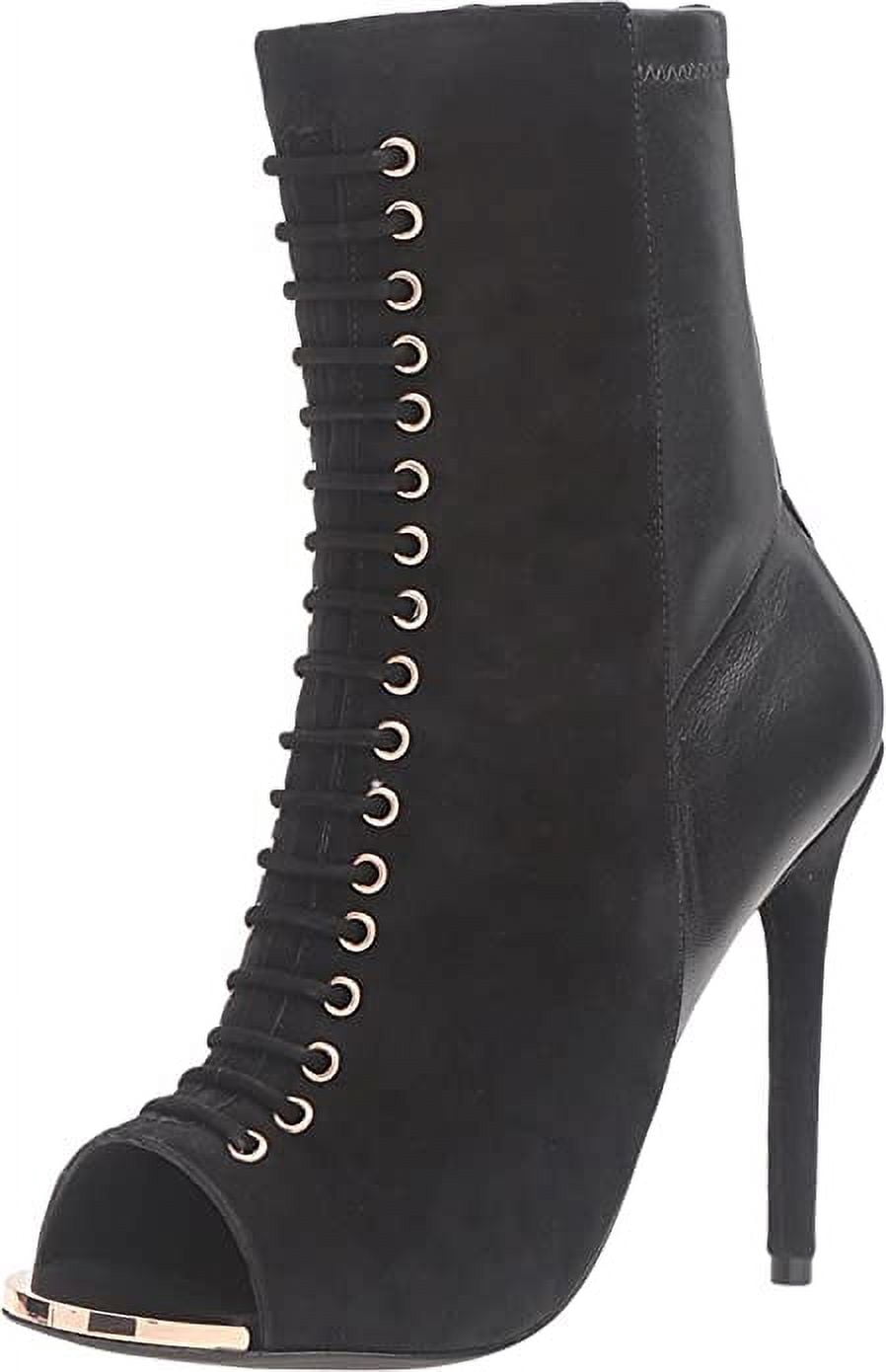 Ivy Kirzhner Candid Black Peep Toe High Heel Designer Suede and leather ...