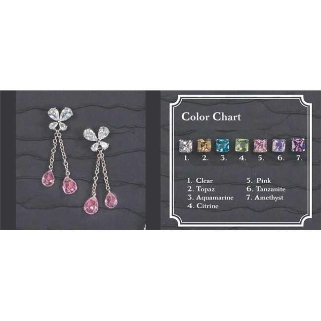 Ivy Lane Design Silver Flower Earrings With Chain Citrine Teardrop ...