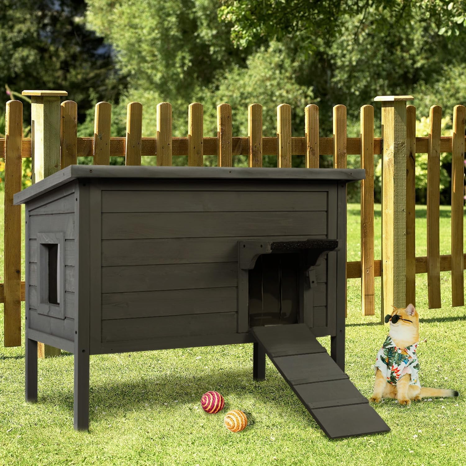 Ivy&Lane Outdoor-Cat-House | Insulated-Feral-Cat-Shelter | Weatherproof ...
