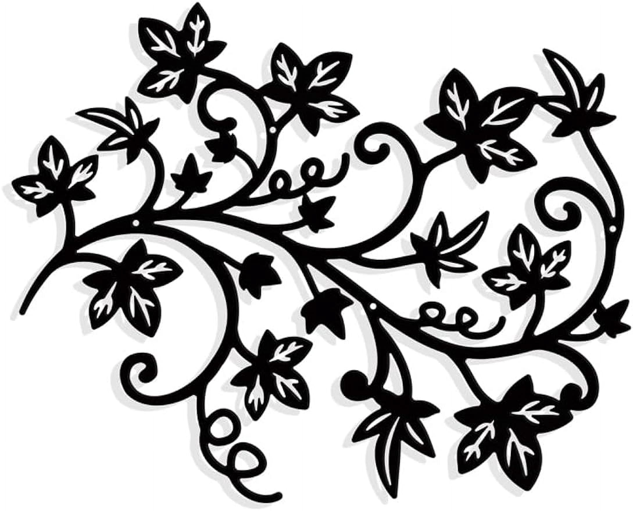 Ivy Leaves Metal Wall Art Decor Black Wall Hanging Decor Silhouette ...