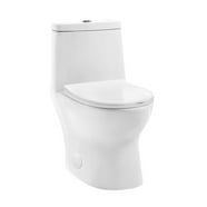 WinZo WZ5069 Ceramic Small Round Toilet One Piece 23" Depth Dual Flush ...