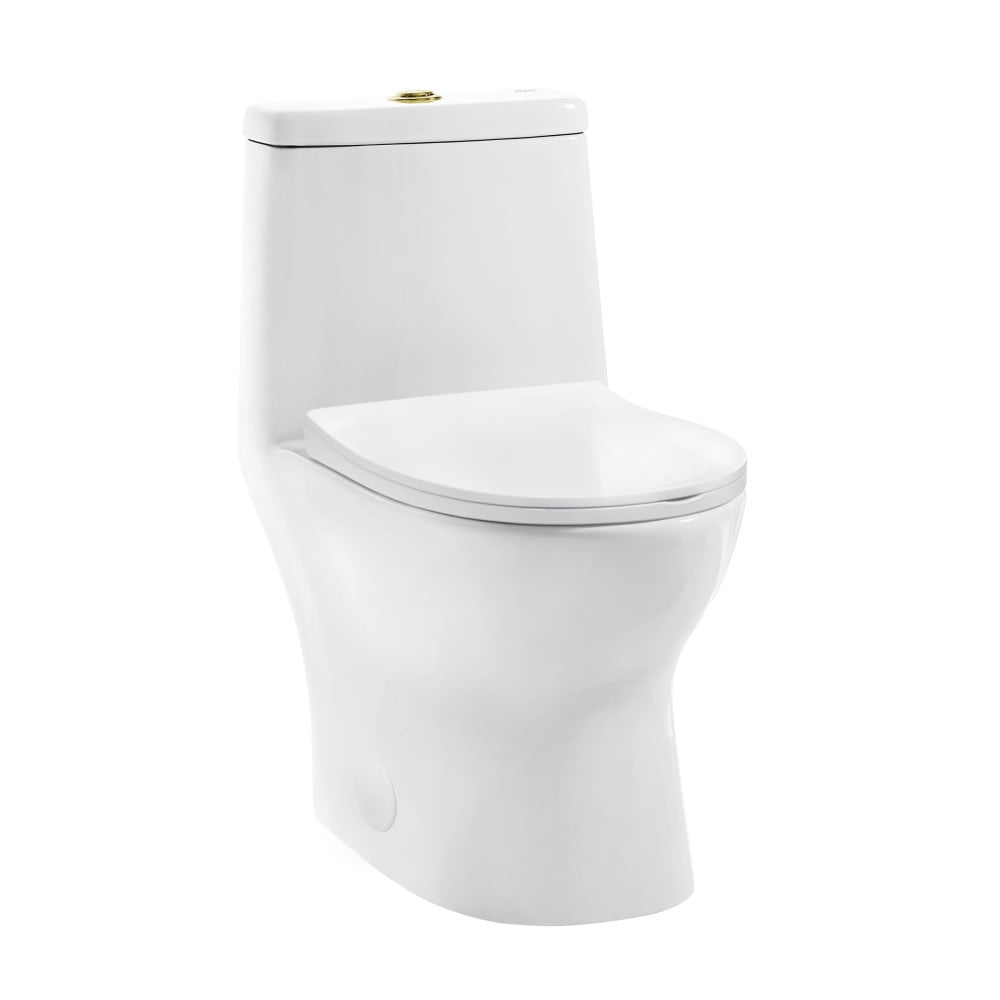 Ivy One Piece Toilet Dual Vortex™ Flush, Brushed Gold Hardware 1.1/1.6 ...
