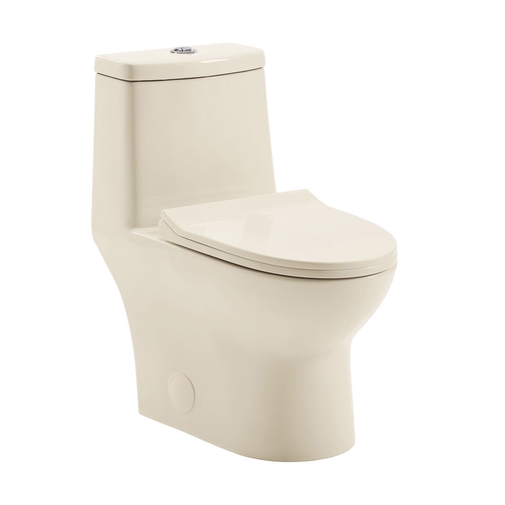 Ivy One Piece Toilet Dual Vortex Flush in Glossy Black 1.1/1.6 gpf ...