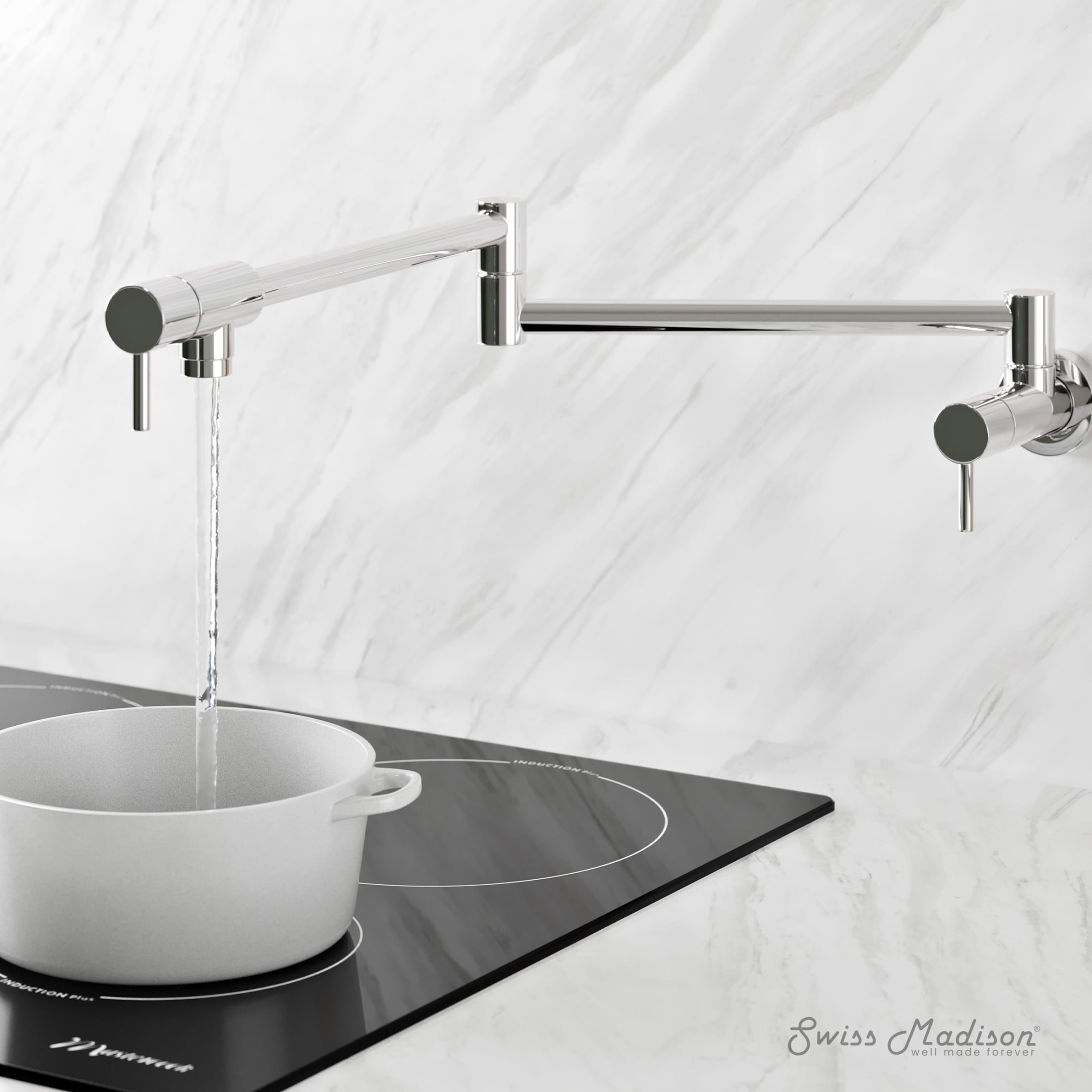 Ivy Retractable Wall-Mounted Pot Filler in Chrome - Walmart.com