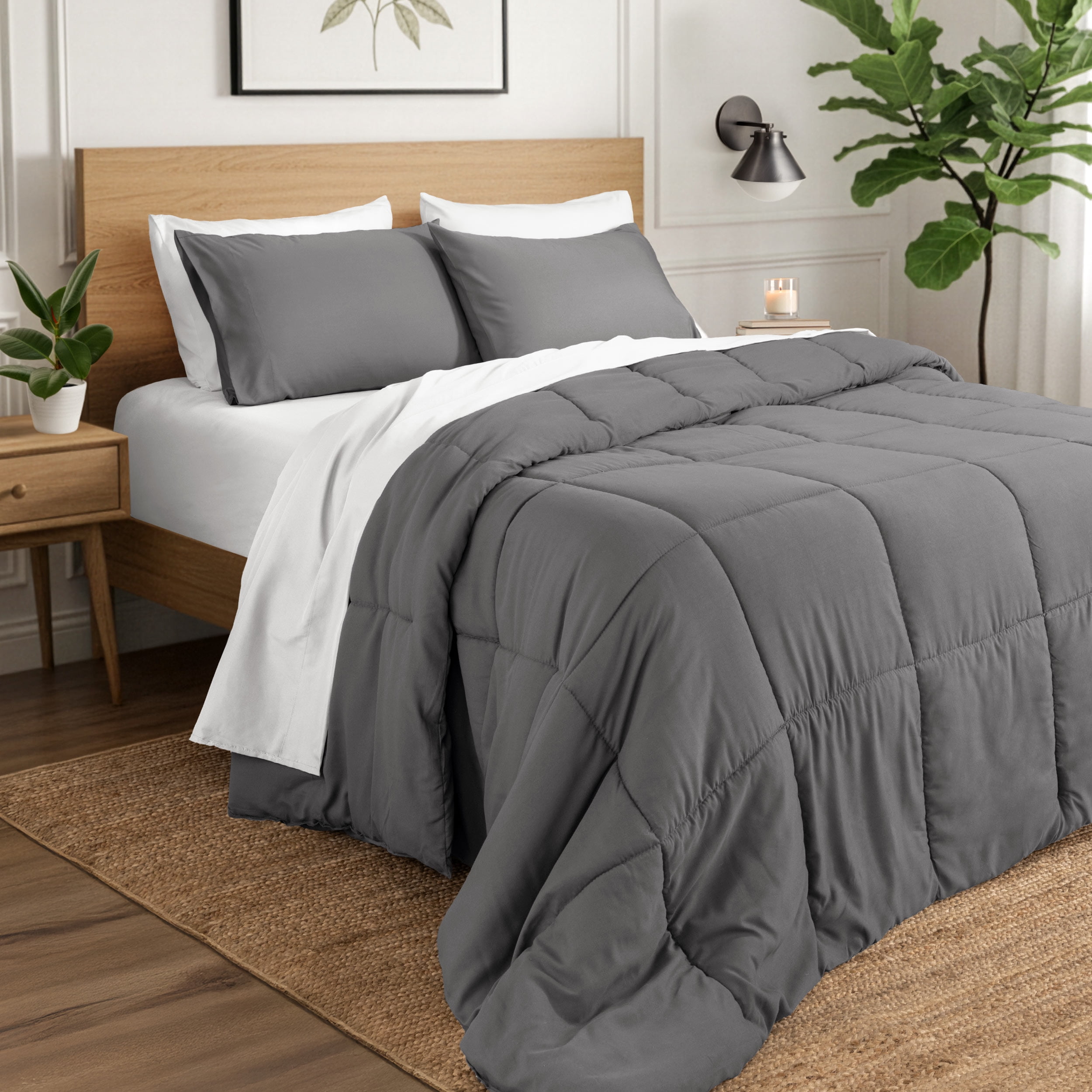 Ivy Union Comforter Set - Box Stitch - Easy Care Ultra-Soft Microfiber ...