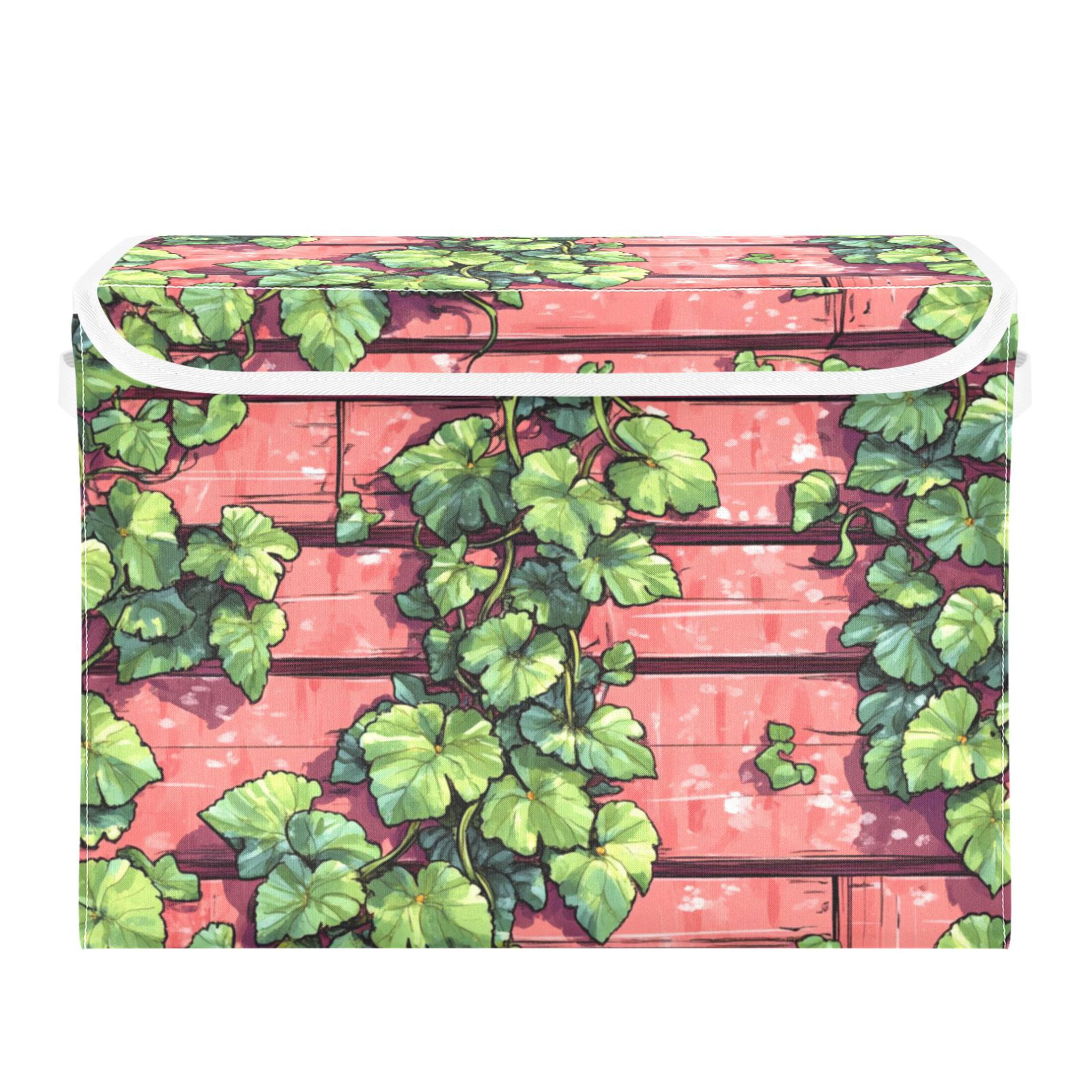 Ivy Vines on Wall Large Storage Bins with Linen Collapsible Lid Storage ...